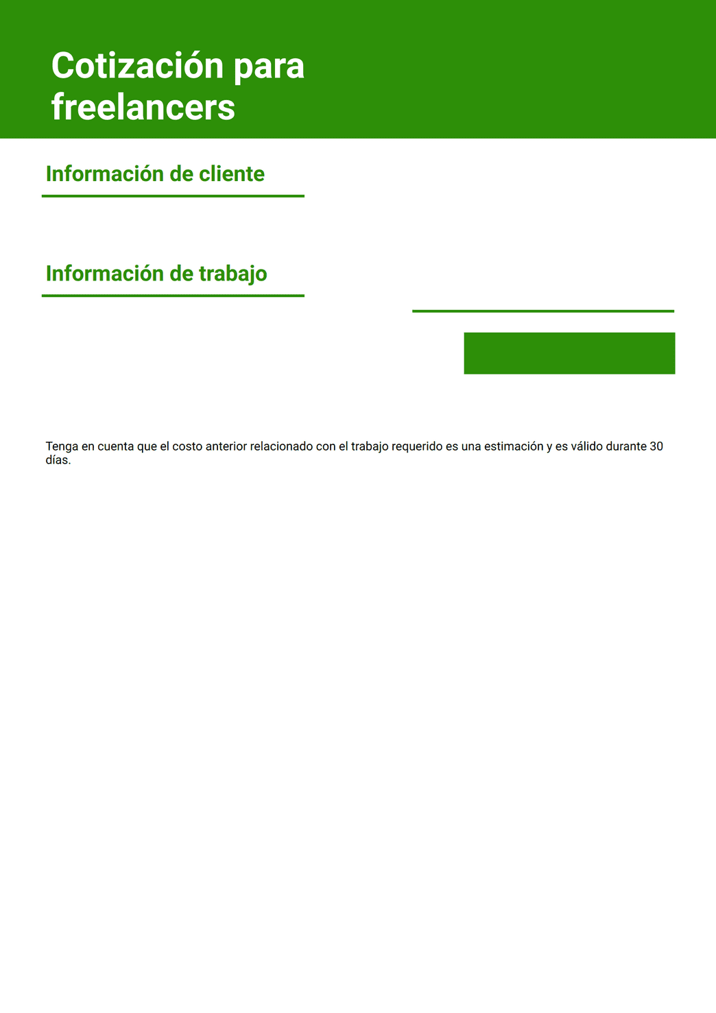 Plantilla de cotización para freelancers - Plantillas PDF | Jotform