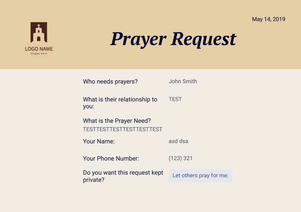 Prayer Request - PDF Templates | Jotform