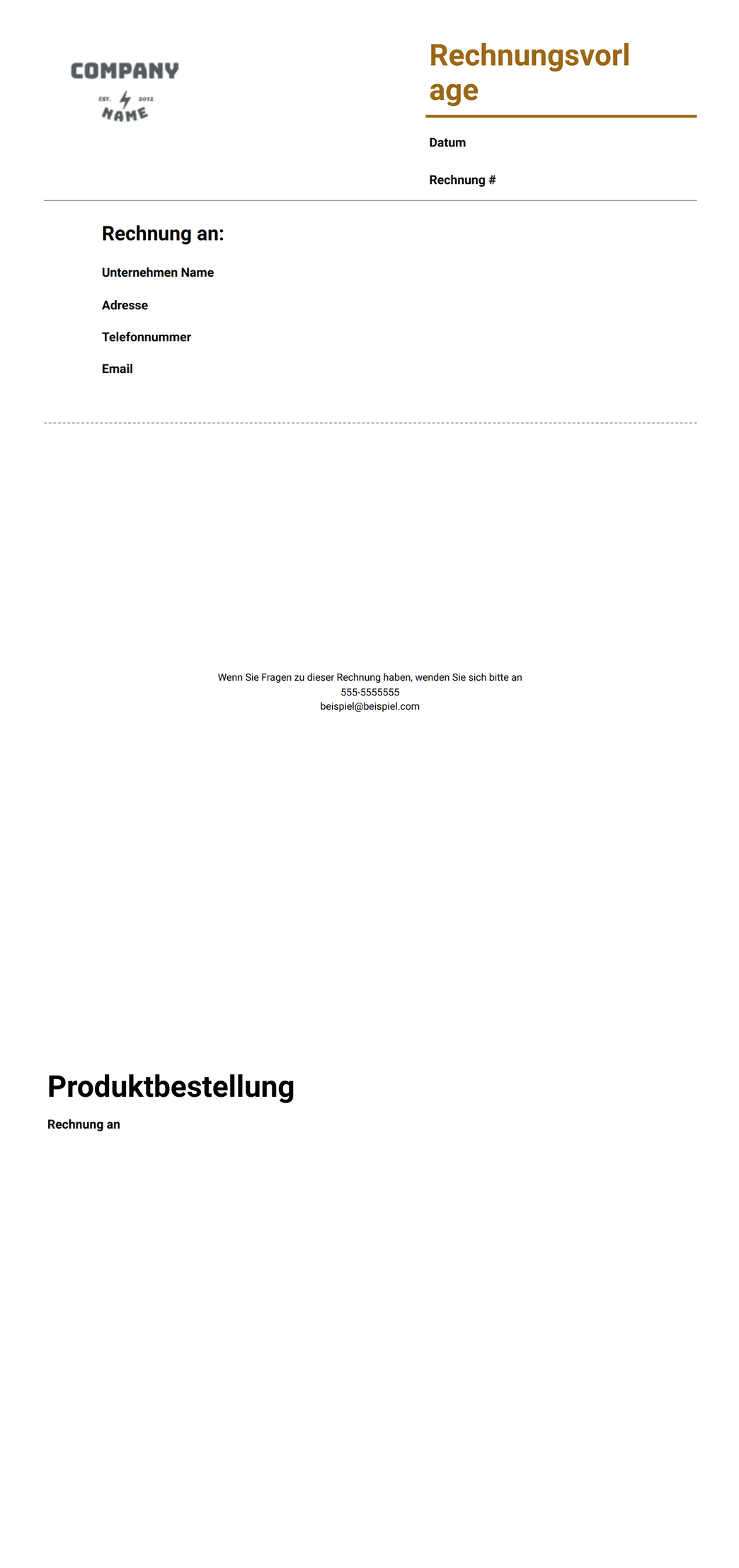 Rechnungsvorlage - Jotform PDF Vorlagen | Jotform