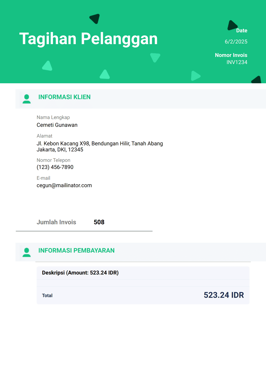 Templat Kwitansi Sederhana - Templat PDF | Jotform