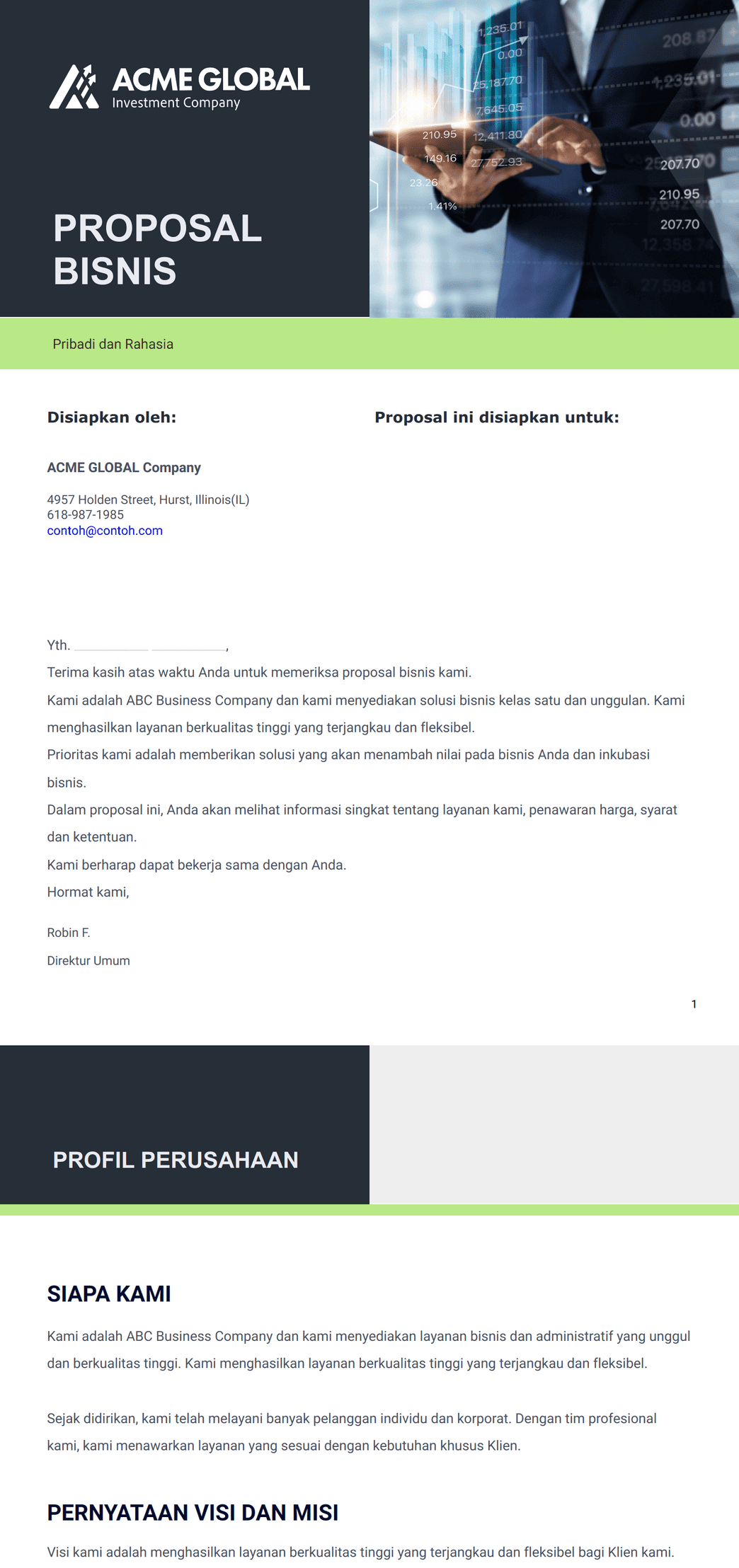 Templat Proposal Bisnis Gratis - Templat PDF | Jotform