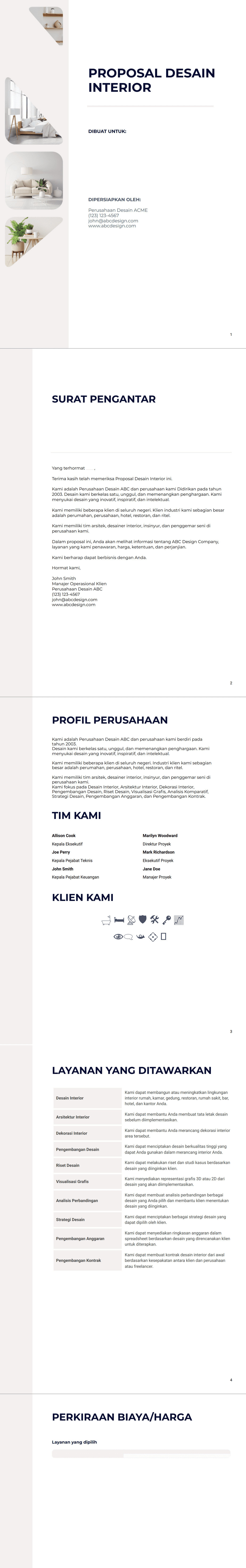 Templat Proposal Desain Interior - Templat PDF | Jotform