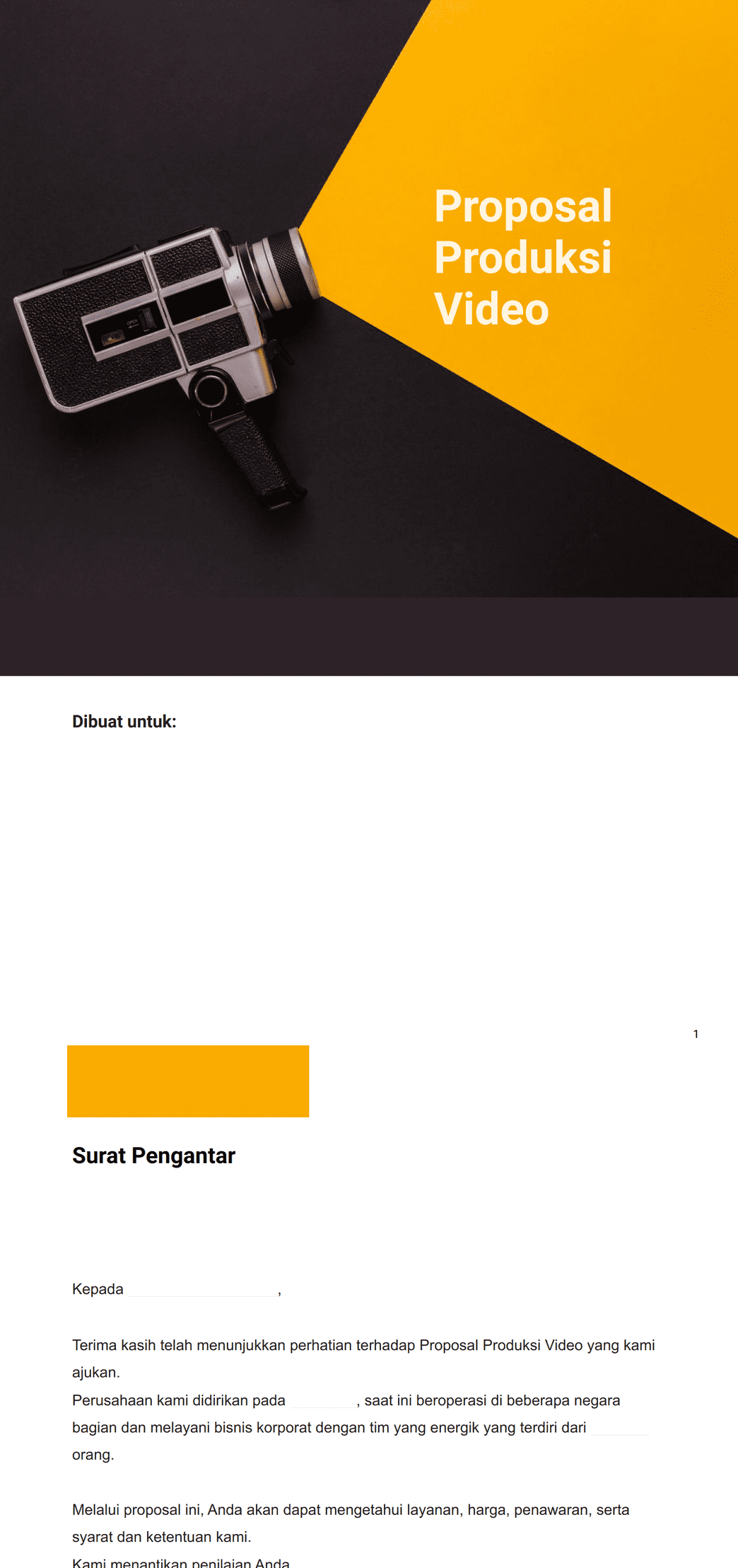 Templat Proposal Produksi Video - Templat PDF | Jotform