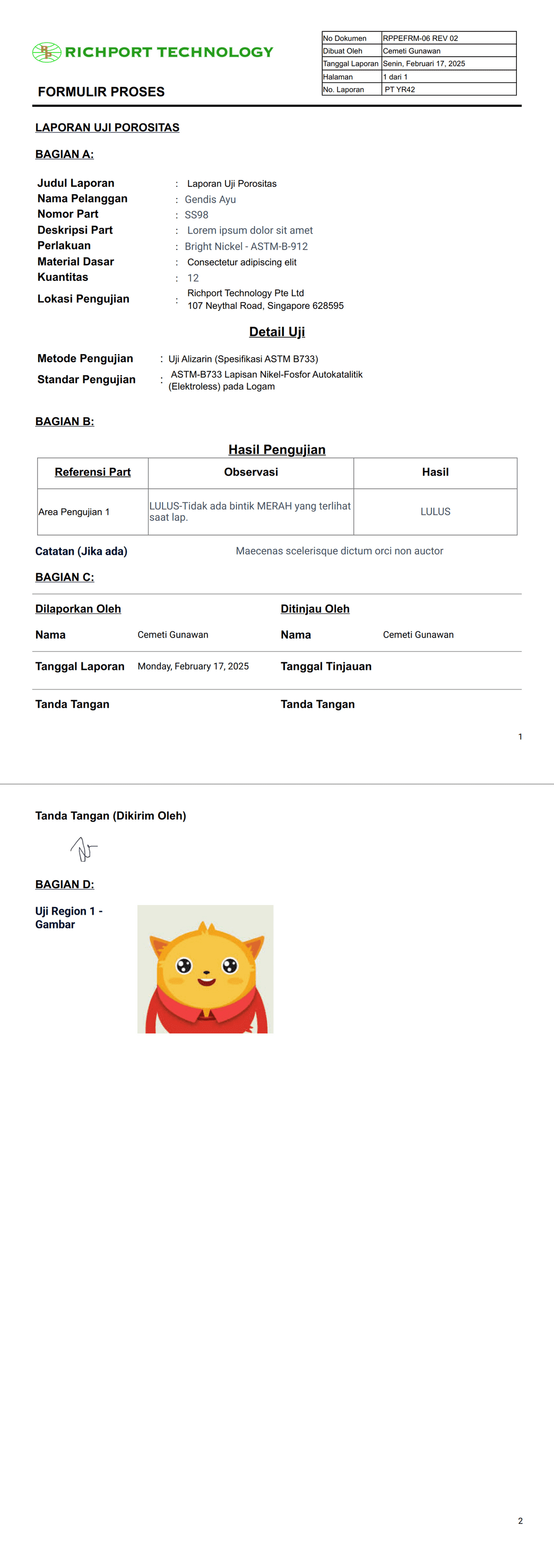 Templat Untuk Laporan - Templat PDF | Jotform