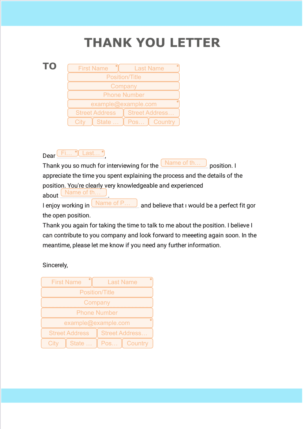 Thank You Letter - PDF Templates | Jotform