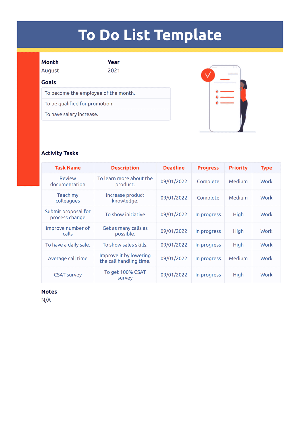 To Do List Template - PDF Templates | Jotform
