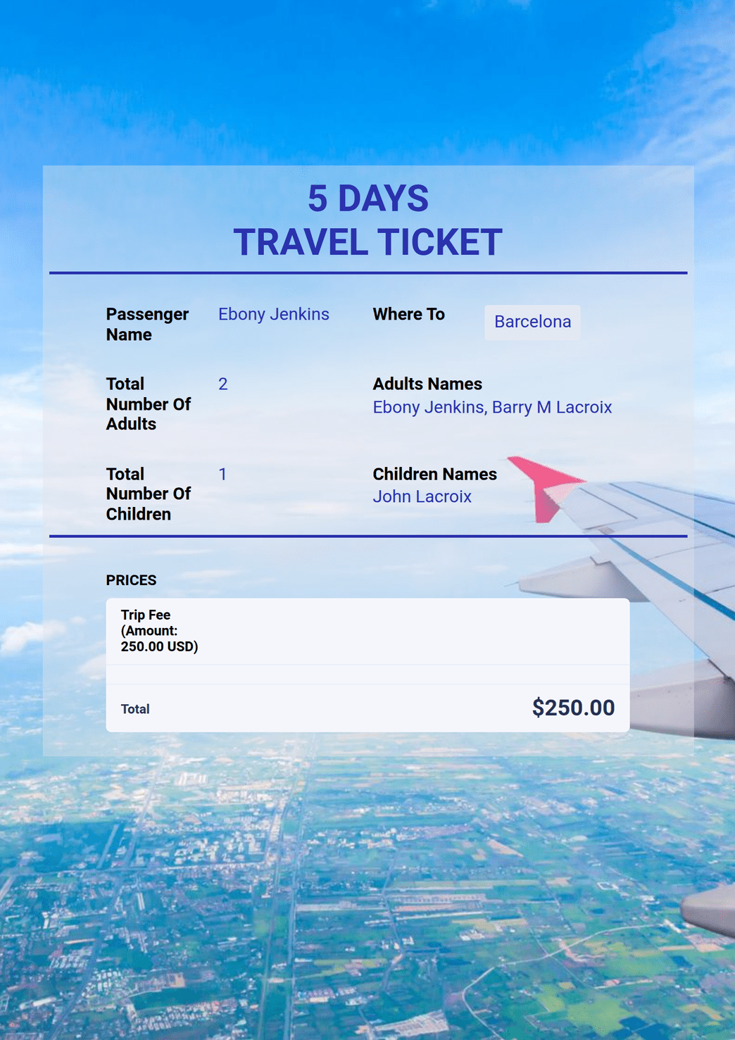 Travel Booking Request Template - PDF Templates | Jotform