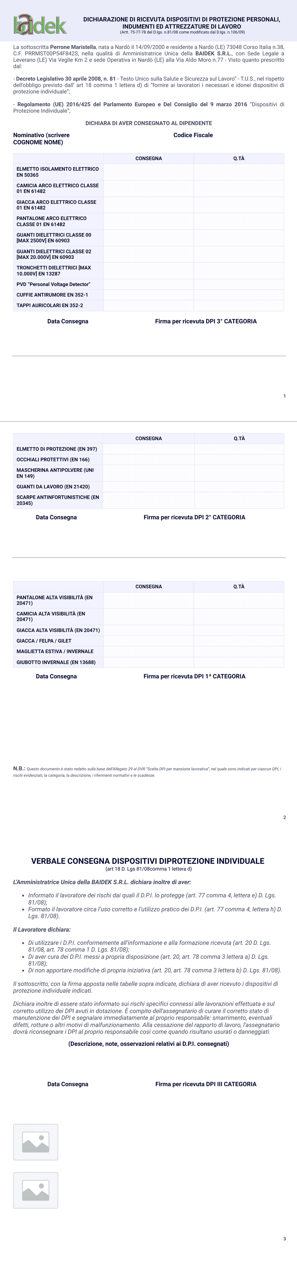 Verbale Consegna Dpi - Jotform Template PDF | Jotform