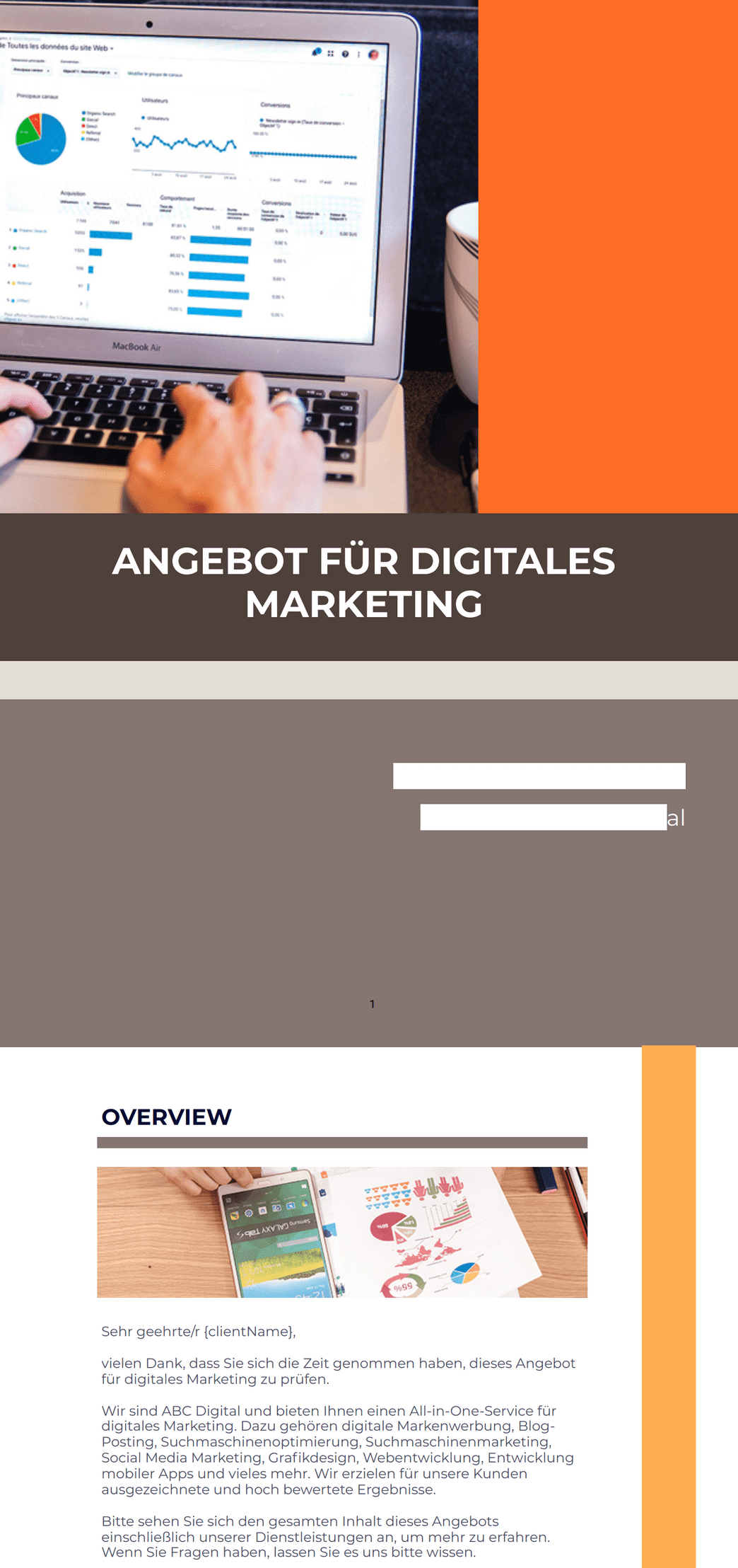 Vorlage für ein Angebot im digitalemd Marketing - PDF-Vorlagen | Jotform