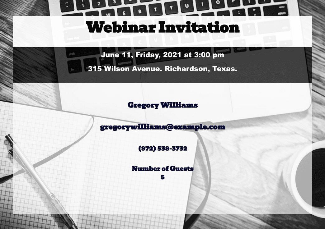 Webinar Invitation Template - PDF Templates | Jotform