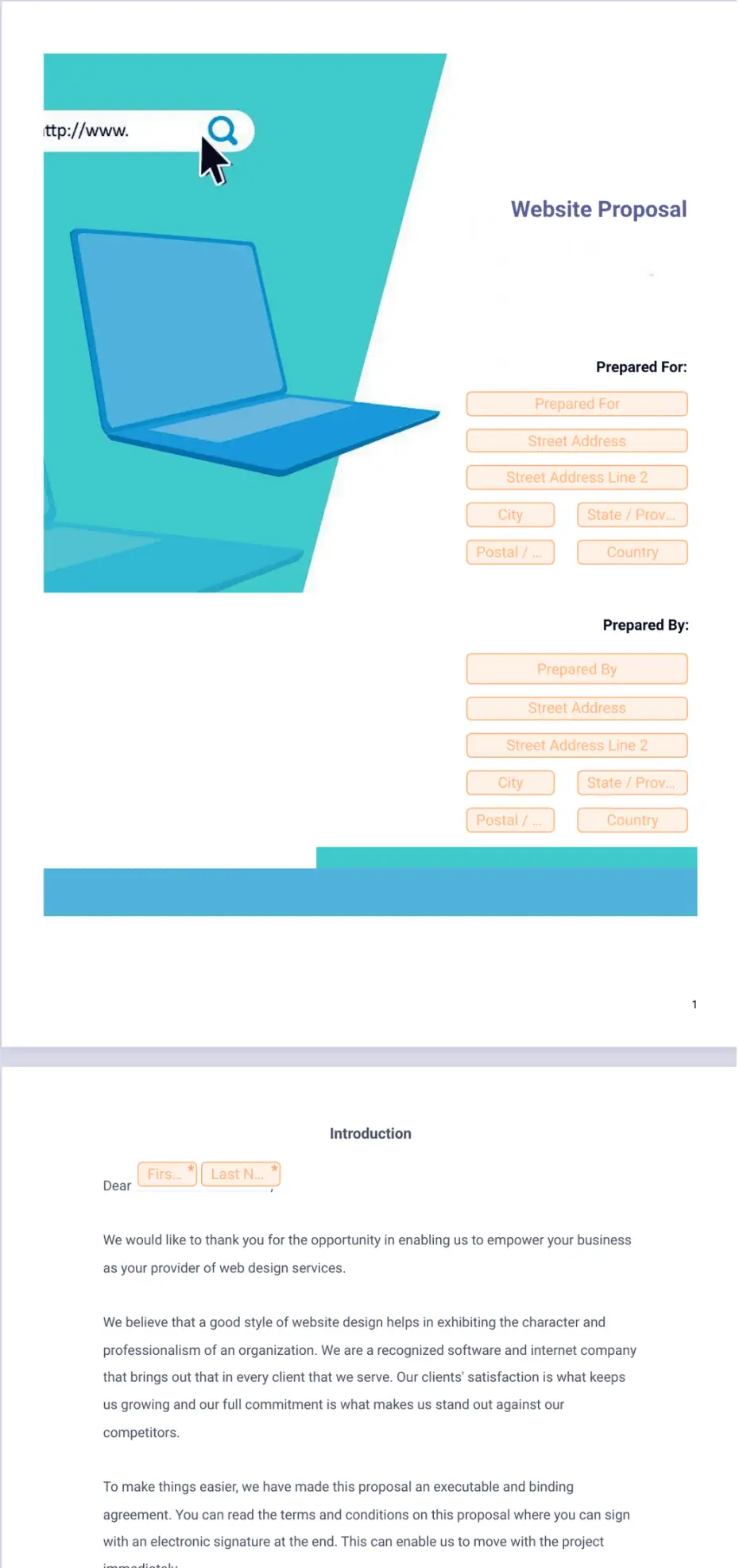 Website Proposal Template - Sign Templates | Jotform