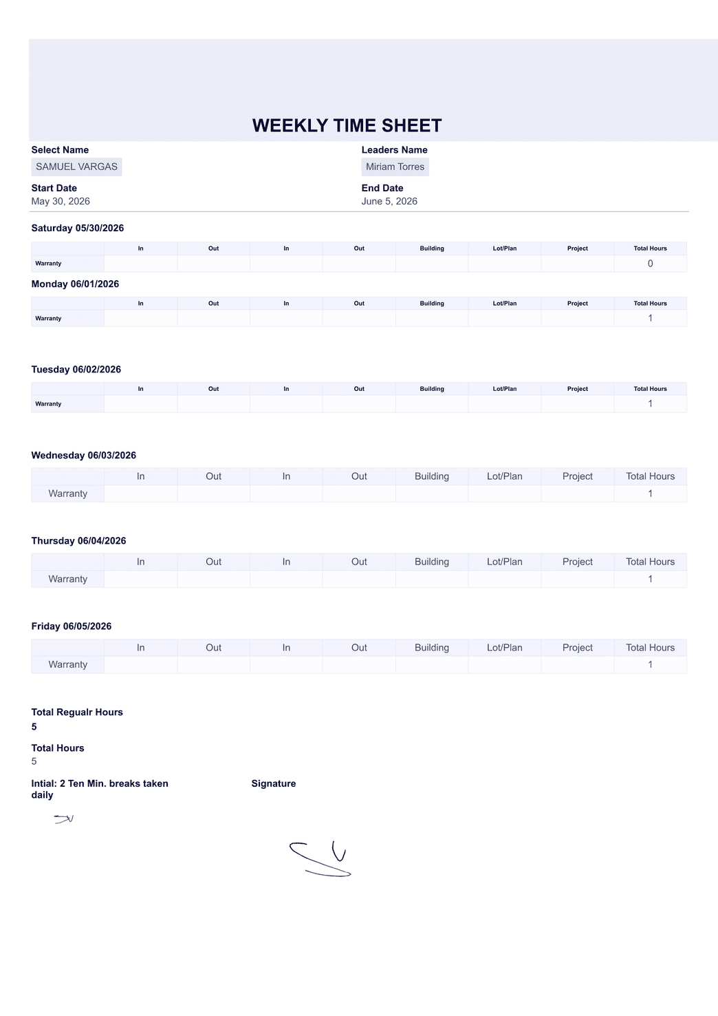 Timesheet - PDF Templates | Jotform